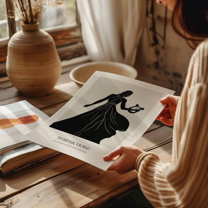 Greek Muse Terpsichore Art Printable | Greek Mythology Art ...