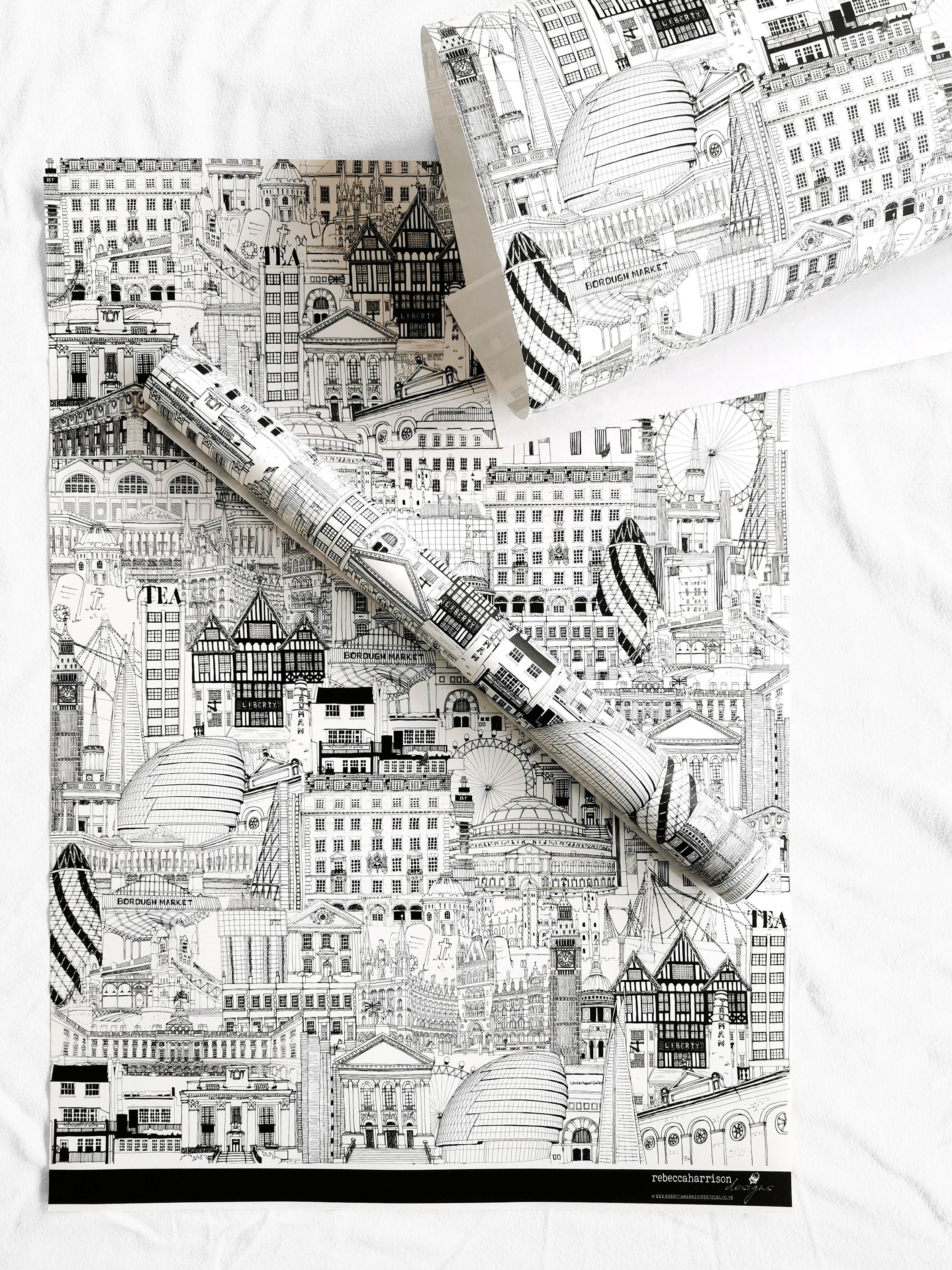 Recyclable Wrapping Paper | Iconic London Architectural Landmarks ...