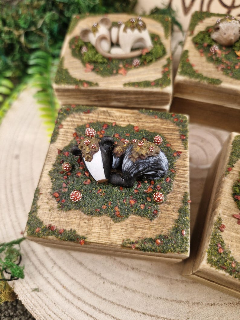Hand Sculpted Woodland Animal Trinket Boxes - Mushroom - Whimsical ...