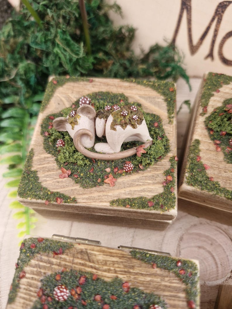 Hand Sculpted Woodland Animal Trinket Boxes - Mushroom - Whimsical ...
