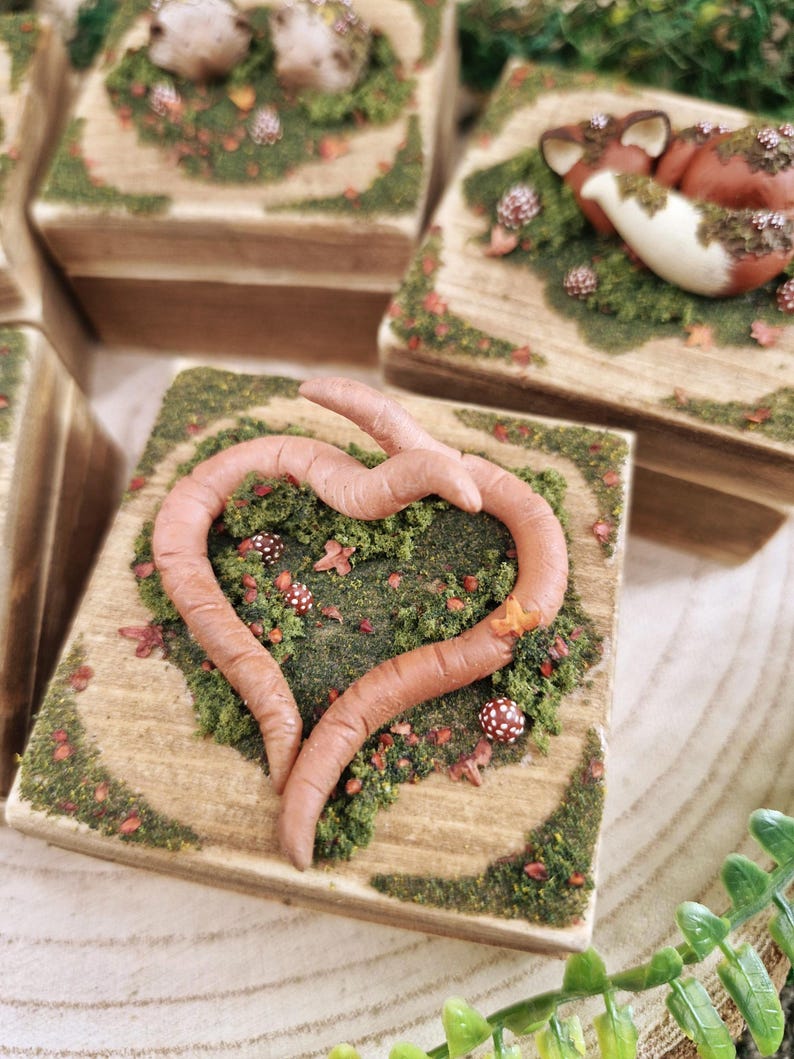 Hand Sculpted Woodland Animal Trinket Boxes - Mushroom - Whimsical ...