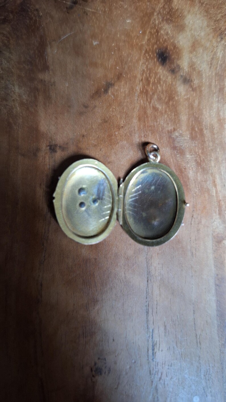 Art Nouveau Oval Gold-plated Locket Pendant With a Photo Locket and ...