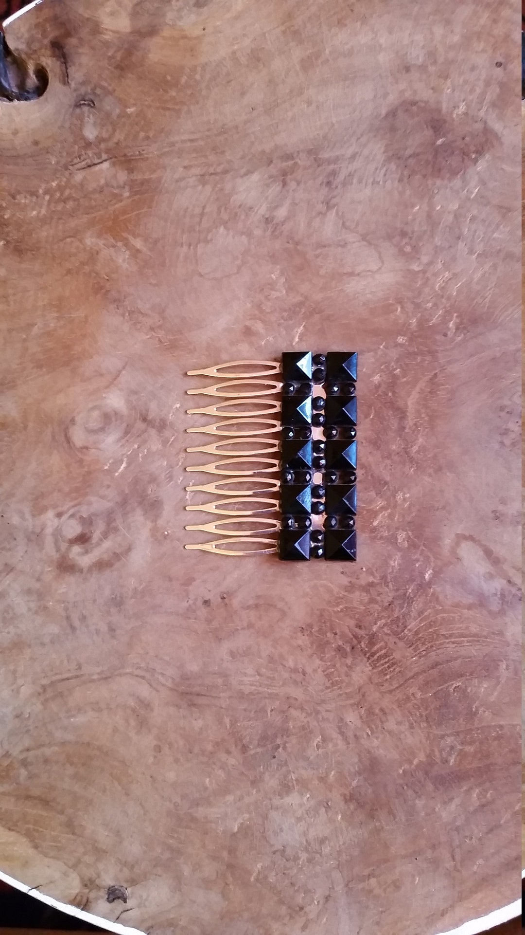 Creation Belle Epoque Decorative Comb in Faceted Jet on Rose Gold ...