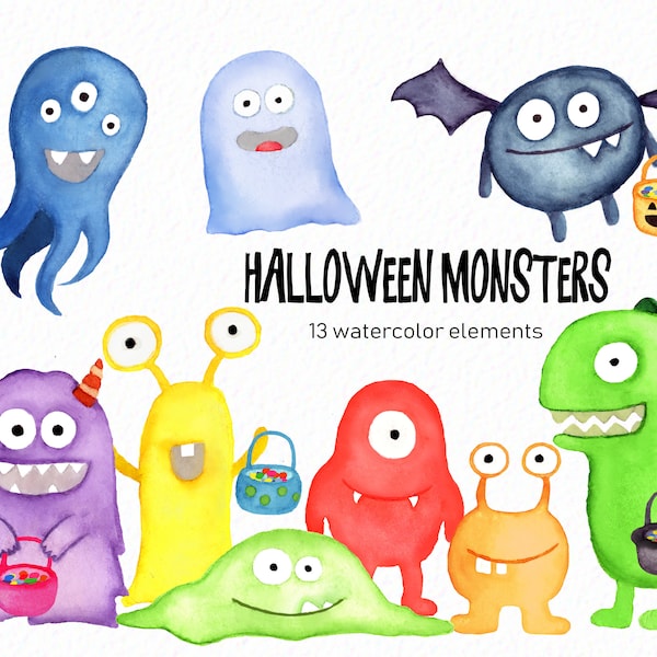Monster Clipart - Etsy