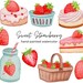 Strawberry Clipart - Watercolor Strawberries - Dessert Clip Art ...