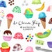 Handpainted - Ice Cream Clipart - Watercolor Ice Cream Shop - Dramatic ...