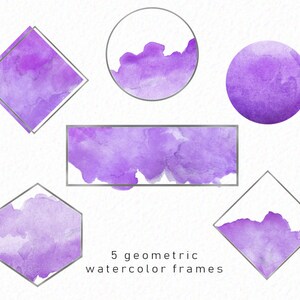 Handpainted Purple and Silver Watercolor - Purple Brush Strokes ...