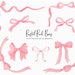 Handpainted Watercolor Bow Clipart: Pastel Pink Bow Frames (digital ...
