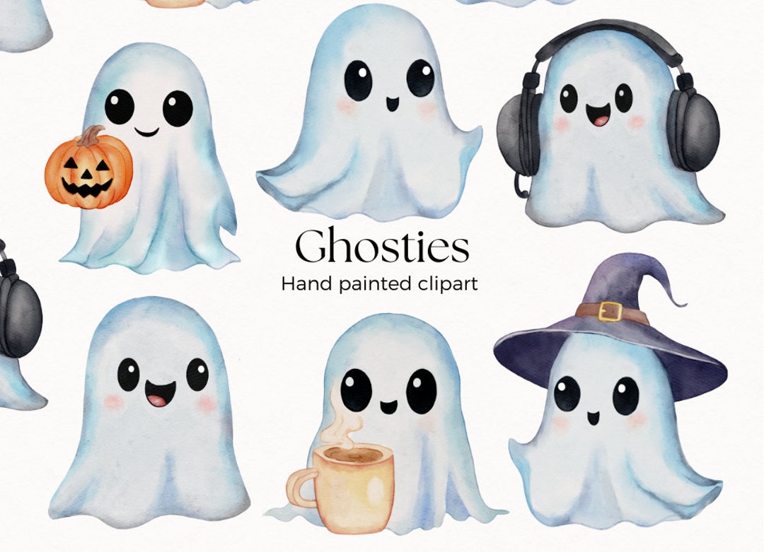 Ghost Watercolor Clipart Ghost Clipart Halloween Watercolor Halloween ...