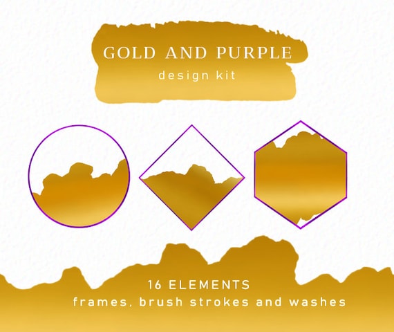 Gold and Purple Design Kit Purple and Gold Geometric Gold | Etsy