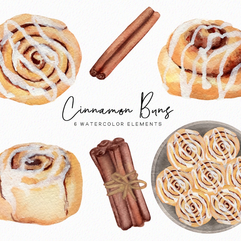 Cinnamon Rolls Watercolor - Etsy
