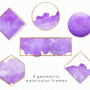Purple and Gold Watercolor - Purple Brush Strokes - Watercolor Brush ...