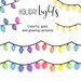 Handpainted Christmas Lights Clipart – Holiday String Lights (digital ...