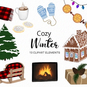 Winter Clipart Cozy Clipart Christmas Clipart Holiday Clipart ...