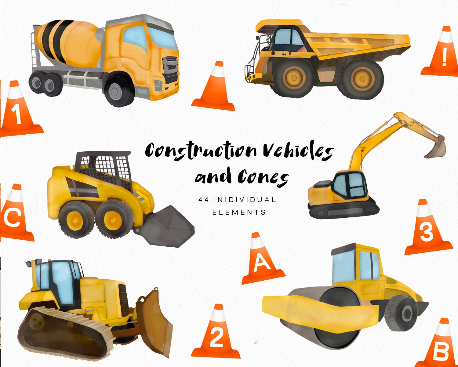 Construction Clipart Construction Vehicle Clipart Digger, Excavator ...