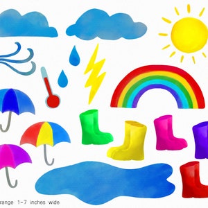 Watercolor Weather Rainboot Clip Art Spring Clip Art Rainy Day Clipart ...