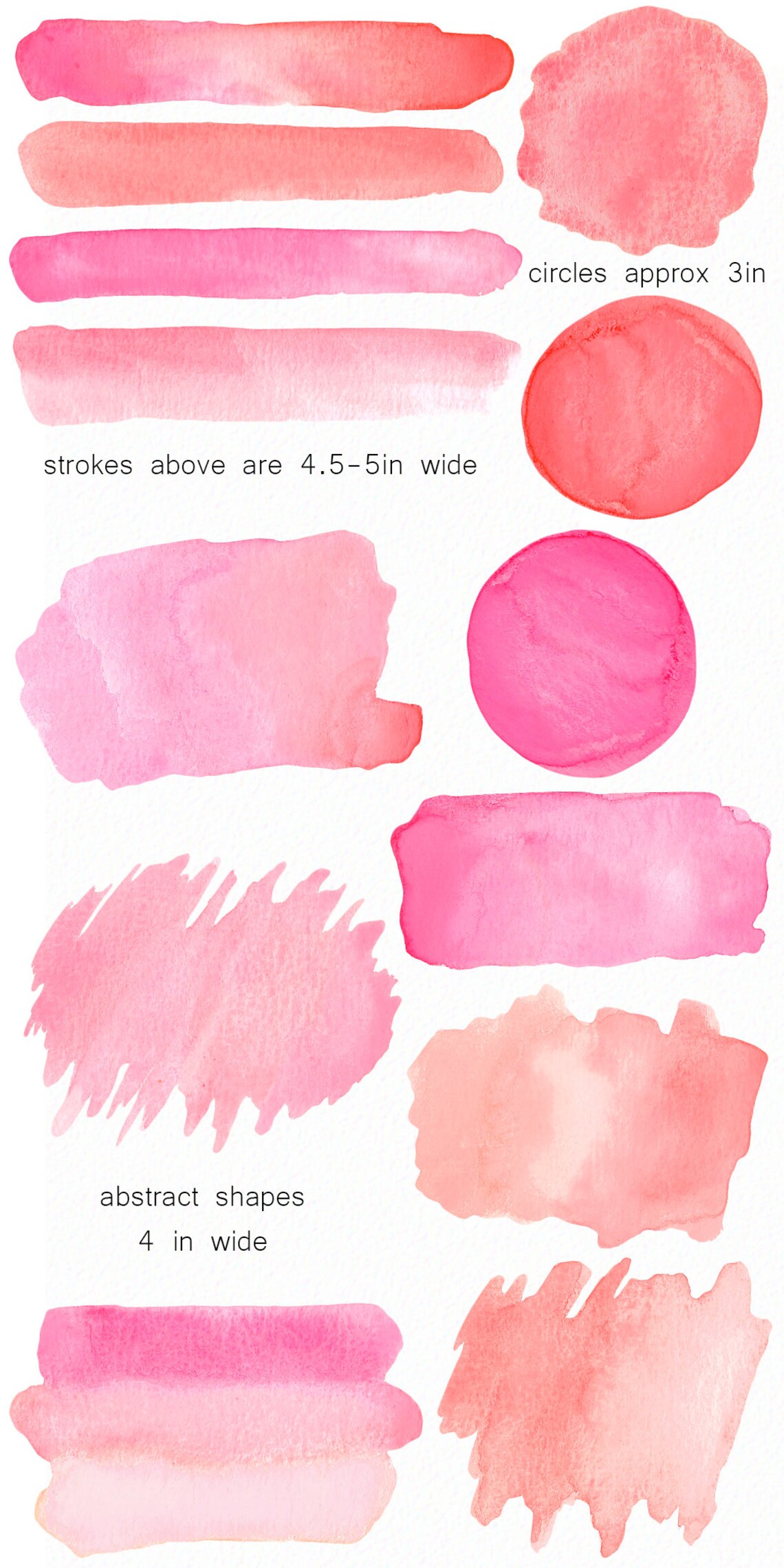 Red and Pink Watercolor Clipart Blush Watercolor - Etsy