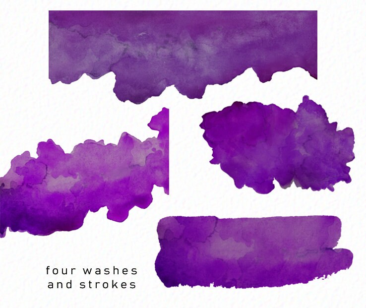 Royal Purple and Gold Watercolor Purple Brush Strokes | Etsy