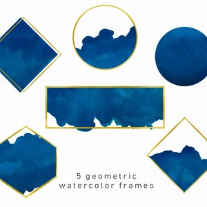 Navy Watercolor Clipart Navy and Gold Watercolor Brush Clipart Spring ...