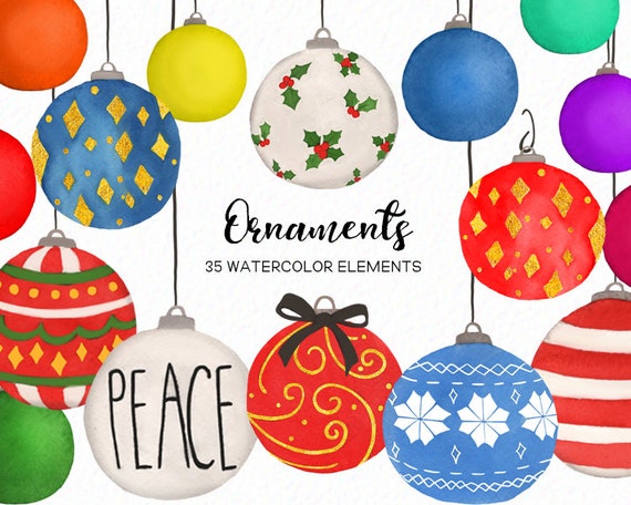 Christmas Ornament Clipart Winter Clipart Holiday Clipart | Etsy