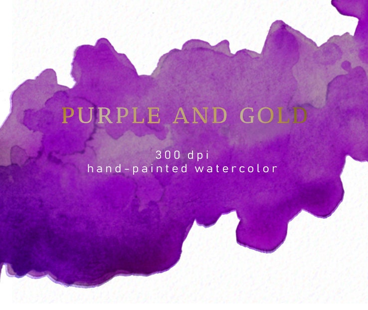 Royal Purple and Gold Watercolor Purple Brush Strokes | Etsy