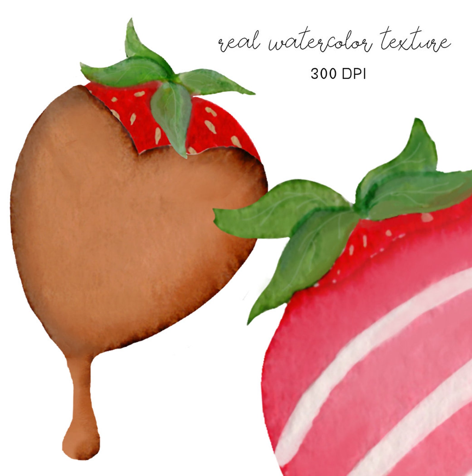 Valentine's Clip Art Chocolate Strawberry Clipart - Etsy