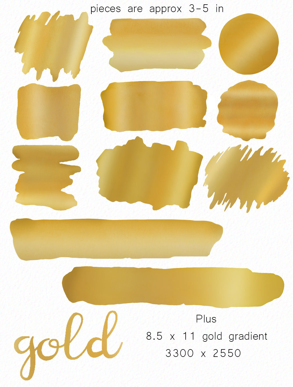 Gold Watercolor Clip Art Watercolor Splashes Logo Clipart - Etsy