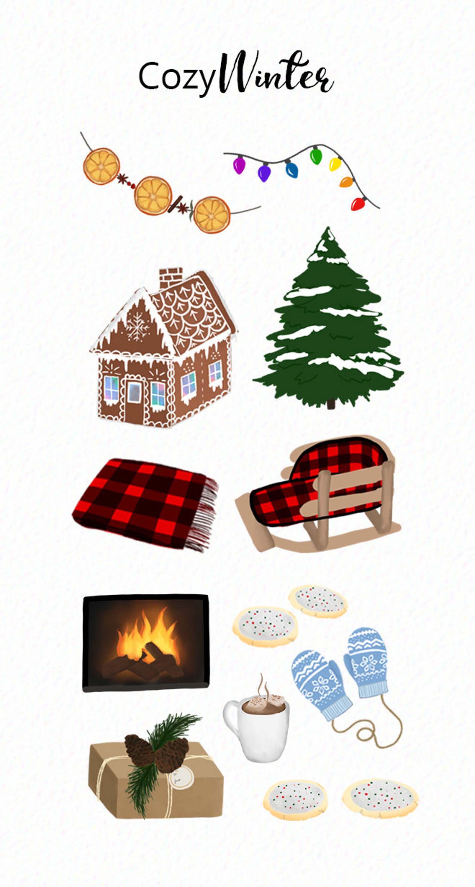 Winter Clipart Cozy Clipart Christmas Clipart Holiday - Etsy