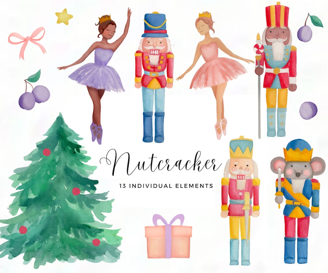 Watercolor Nutcracker Clipart Winter Clipart Christmas Clipart ...