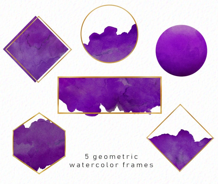 Royal Purple and Gold Watercolor Purple Brush Strokes | Etsy