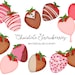 Valentine's Clip Art Chocolate Strawberry Clipart | Etsy