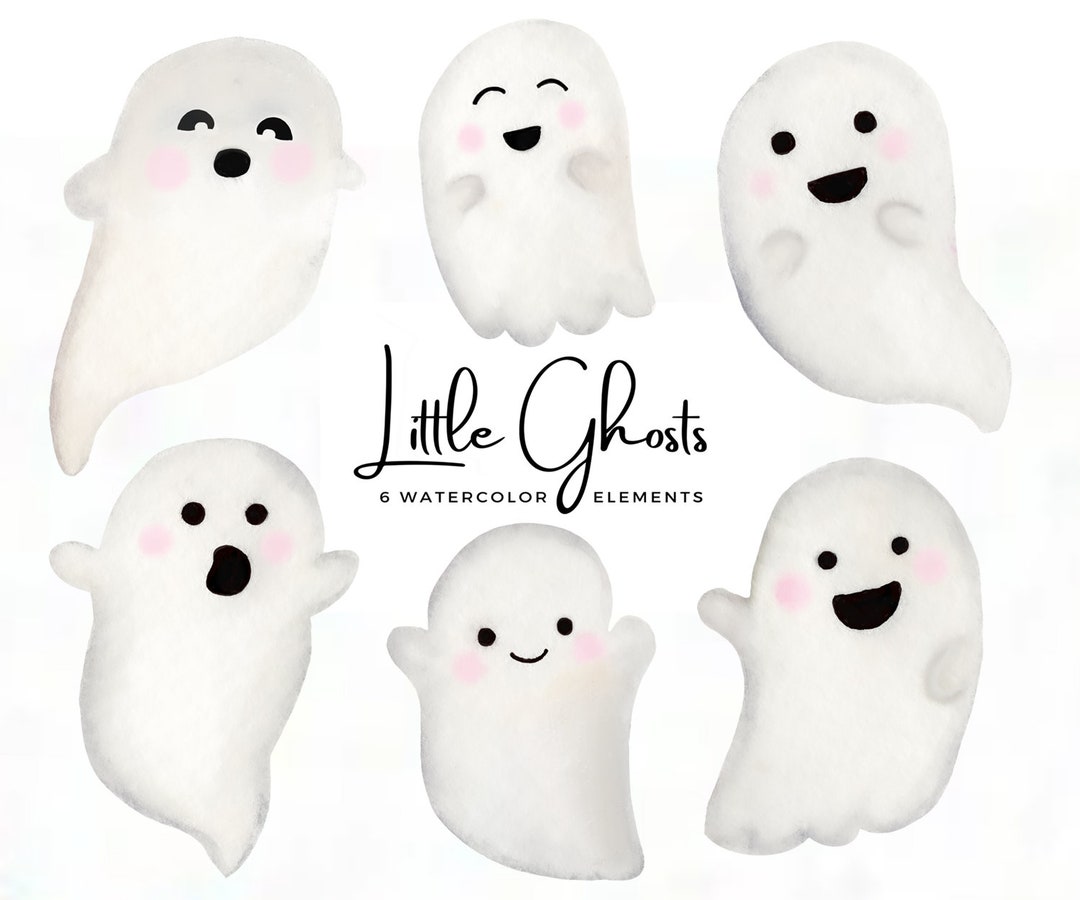 Handpainted - Ghost Watercolor Clipart - Ghost Clipart - Halloween ...