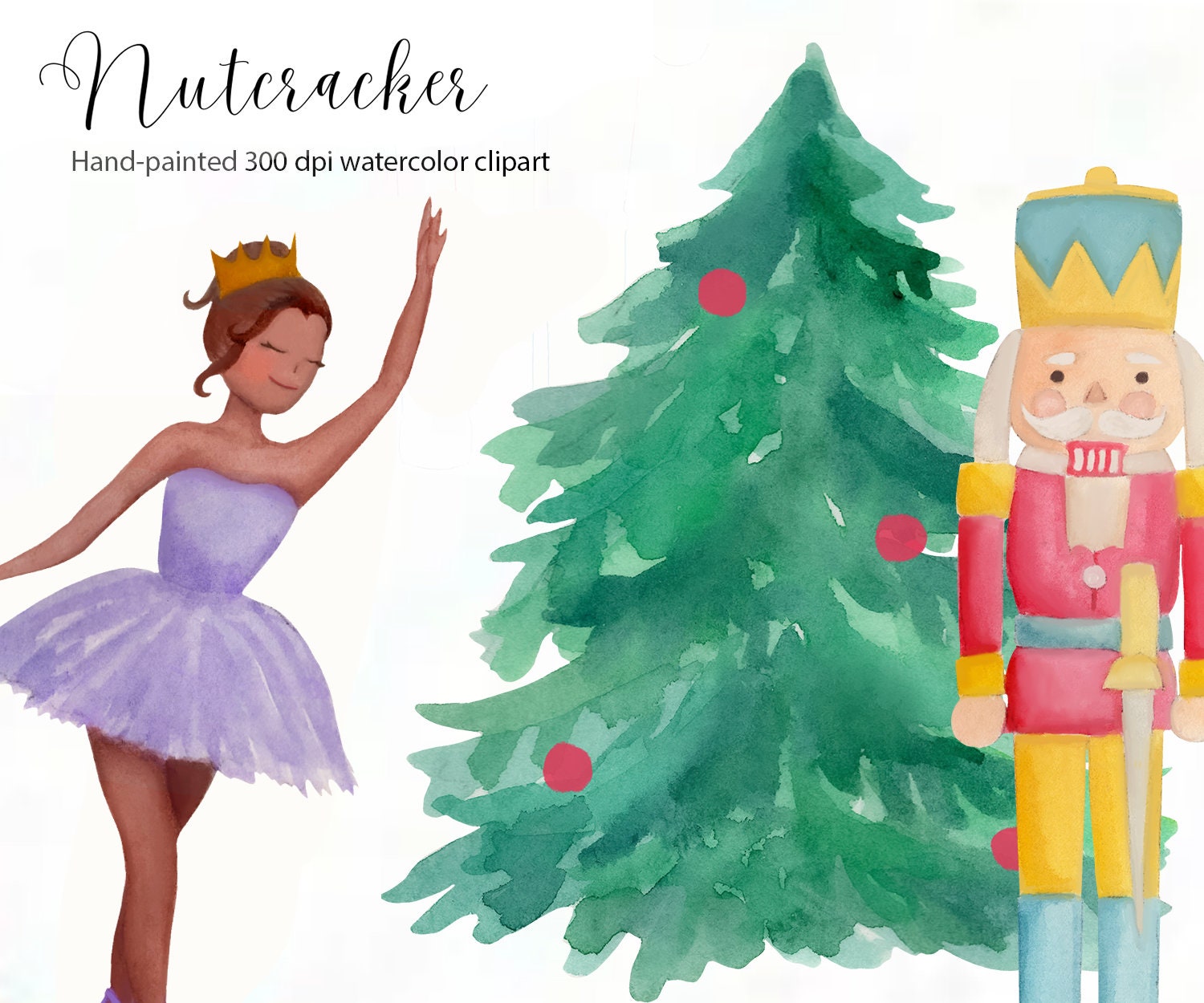 Handpainted Watercolor Nutcracker Clipart – Christmas Winter Set ...