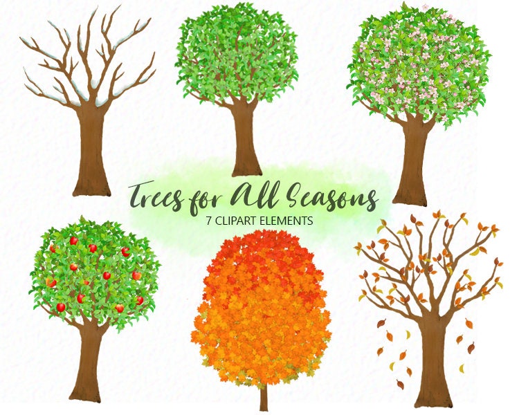 Seasonal Clipart Seasonal Trees Fall Clip Art Spring - Etsy