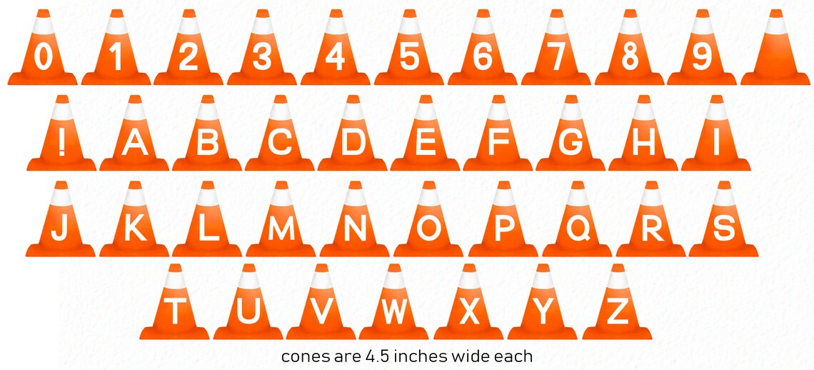 Construction Cone Alphabet Clipart – Handpainted Watercolor (digital ...