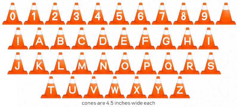 Construction Alphabet and Numbers Construction Cone - Etsy UK