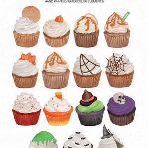 Watercolor Fall Cupcakes - Pumpkin Cupcakes - Halloween Cupcakes ...