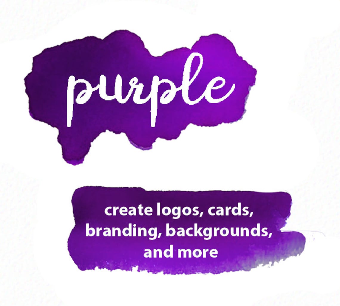 Purple and Gold Watercolor Purple Brush Strokes Splotches - Etsy