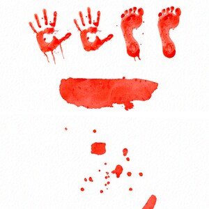 Blood Splatter Clipart Halloween Clipart Gory Watercolor Halloween ...