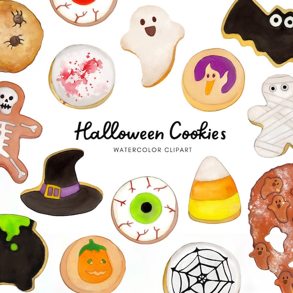 Halloween Cookie Clipart - Etsy
