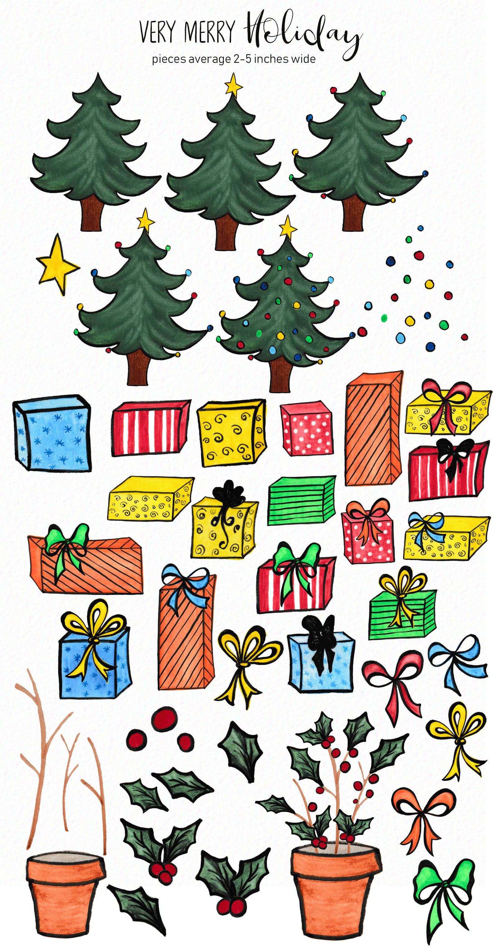 Christmas Tree Clipart Winter Clipart Christmas Clipart - Etsy
