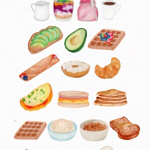Breakfast Watercolor Clipart Food Clipart Bacon and Eggs Clipart ...