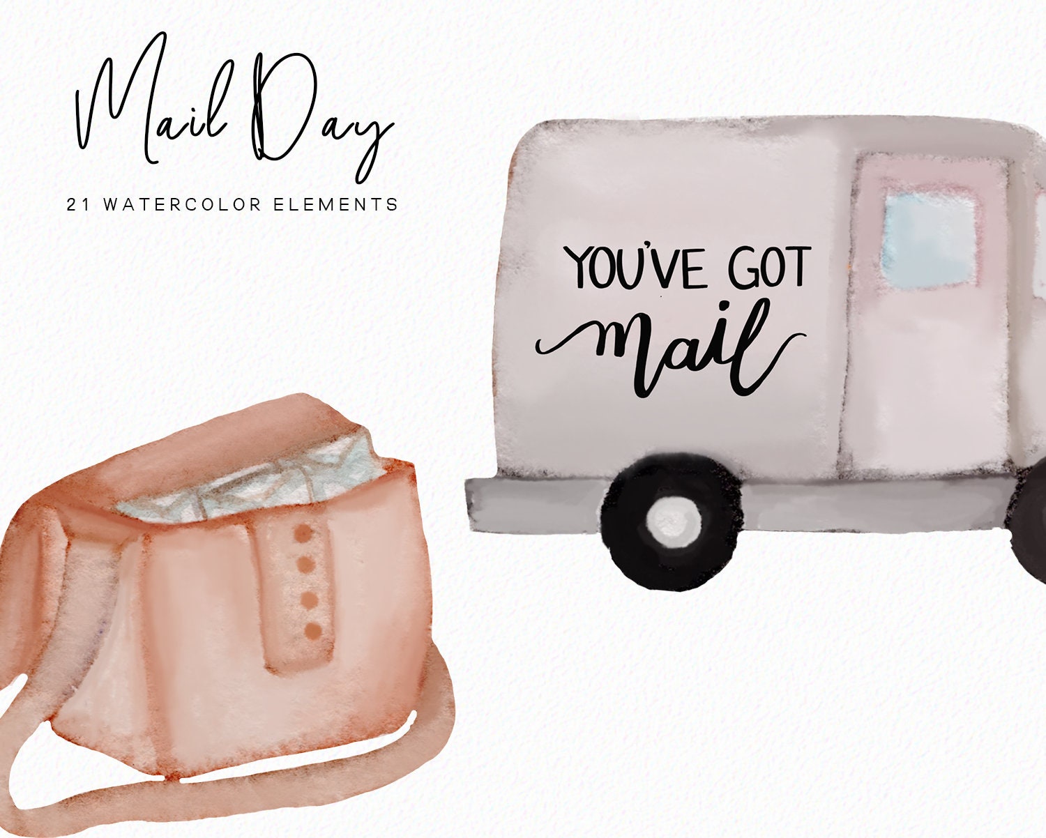 Watercolor Mail Clipart Mail Day Clipart Delivery Clipart - Etsy