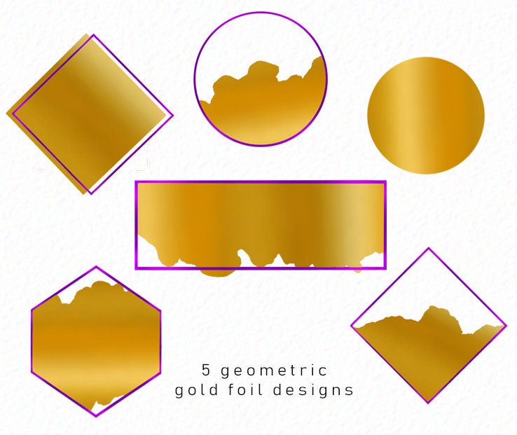 Gold and Purple Design Kit - Purple and Gold Geometric - Gold Brush ...