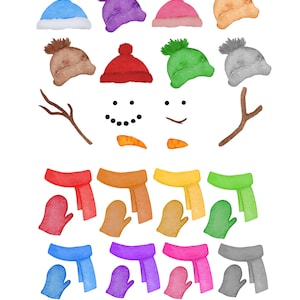 Handpainted Snowman Clipart - Watercolor Snowman - Christmas Clipart ...