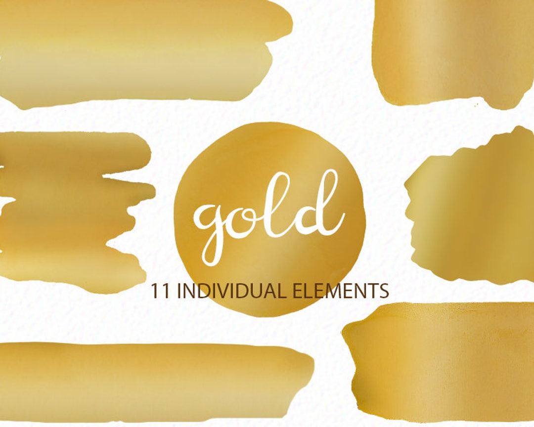 Gold Watercolor Clip Art Watercolor Splashes Logo Clipart Watercolor ...