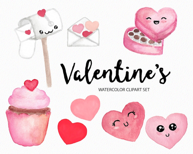 Valentine's Clip Art Cute Children's Art School - Etsy