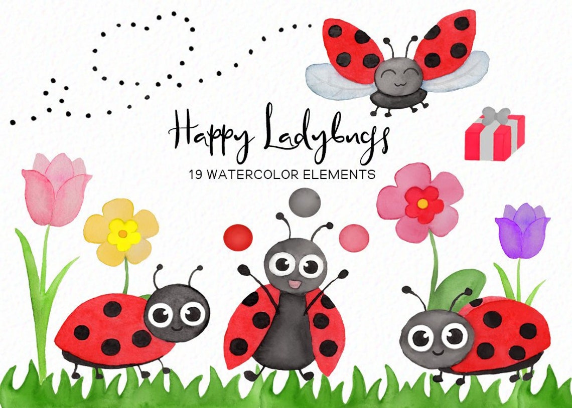 Ladybug Clip Art Cute Children's Art School Clip Art - Etsy
