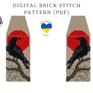Moon Raven Bead Earrings Pattern Pdf|brick Stitch Seed Bead Digital ...