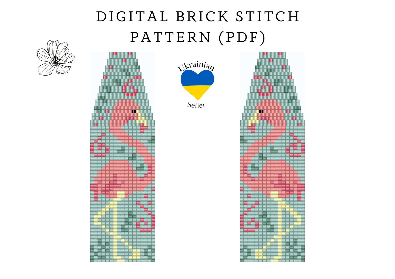 Flamingo Bead Earrings Pattern Pdfbird Brick Stitch Seed Bead - Etsy